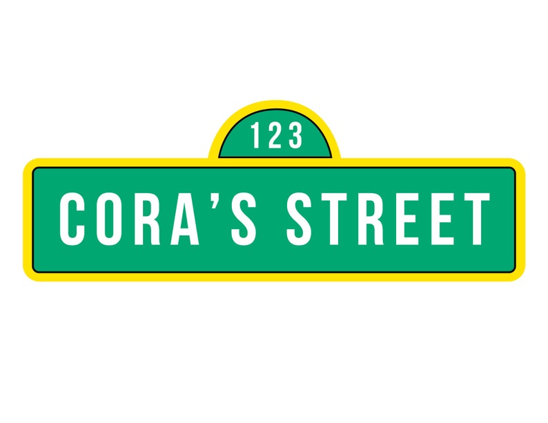 Self-editable Sesame Street Sign Template, Sesame Street Sign, Green ...