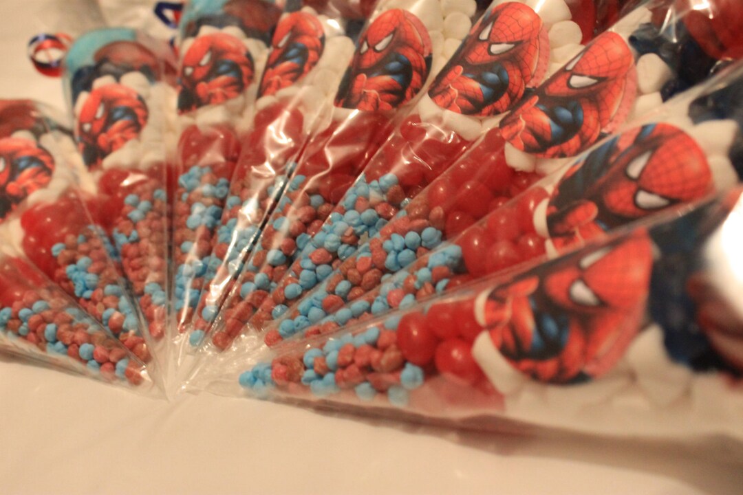 Spider-man Pre Filled Sweet Cones/party Bags - Etsy UK