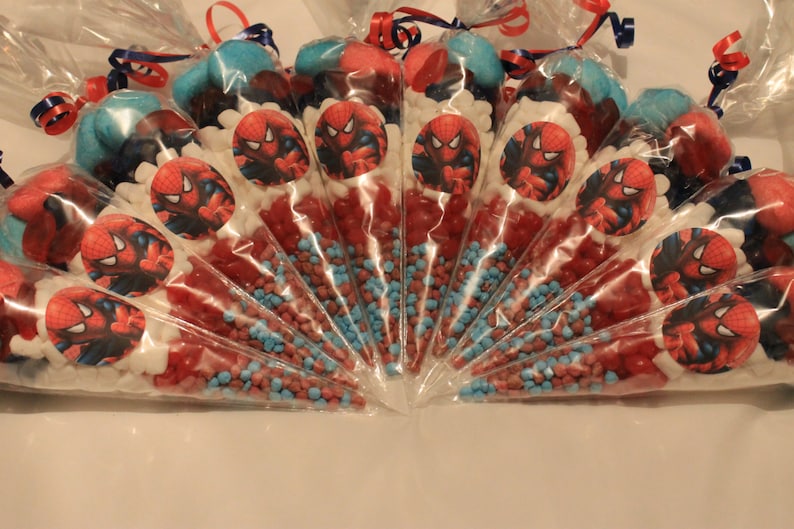 Spider-man Pre Filled Sweet Cones/party Bags - Etsy