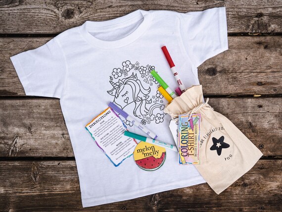 Kids Gift Set MARKERS INCLUDED Coloring Book Shirt & - Etsy