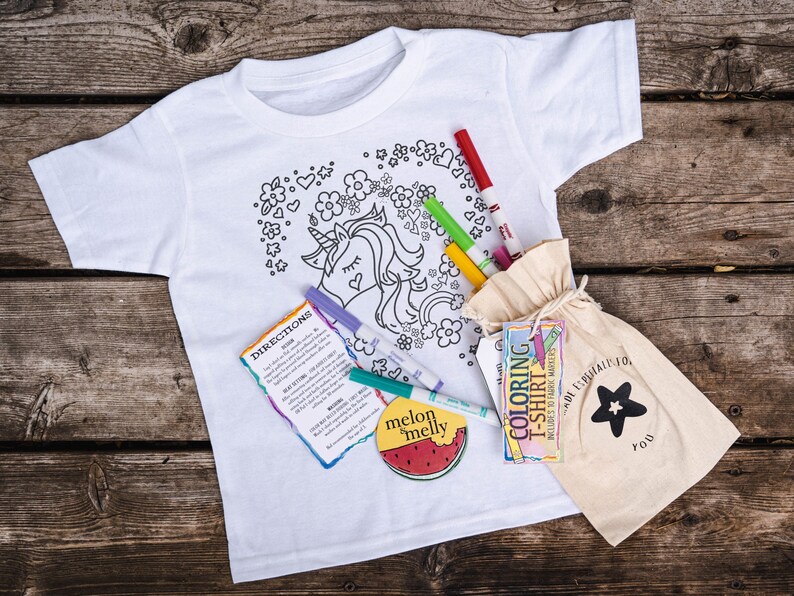 Kids Gift Set MARKERS INCLUDED Coloring Book Shirt & - Etsy