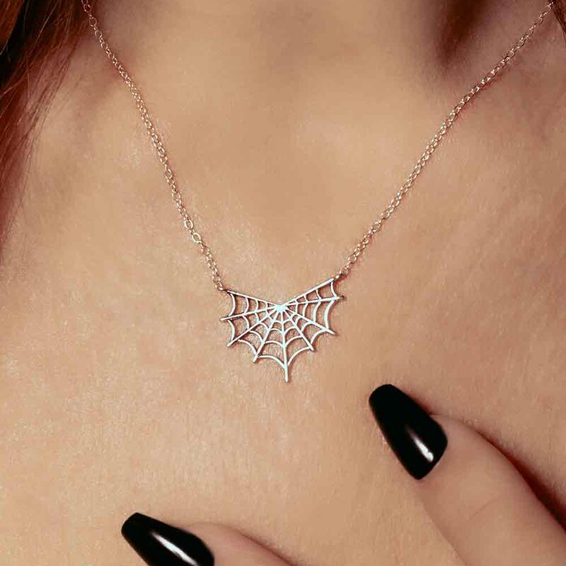 Spider Web Necklace - Etsy