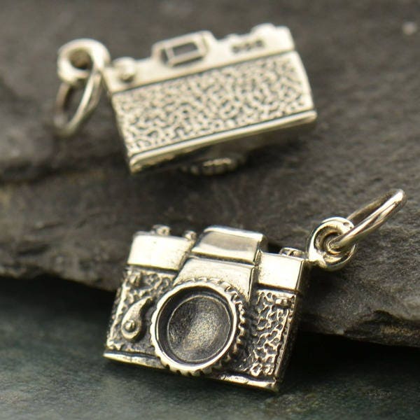Sterling Silver Camera Charm - Etsy