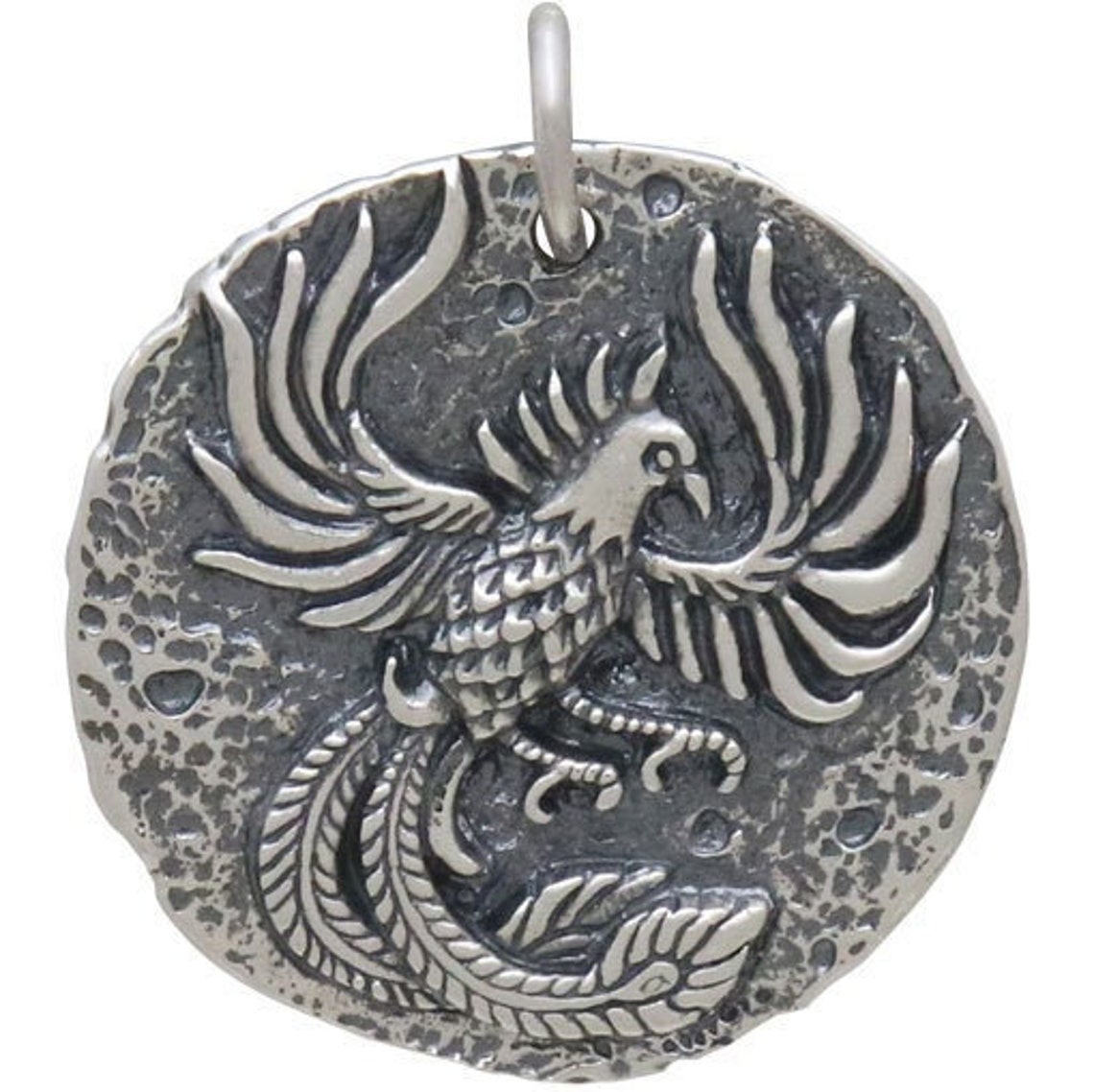 Phoenix Charm .925 Sterling Silver Rising Phoenix Pendant - Etsy