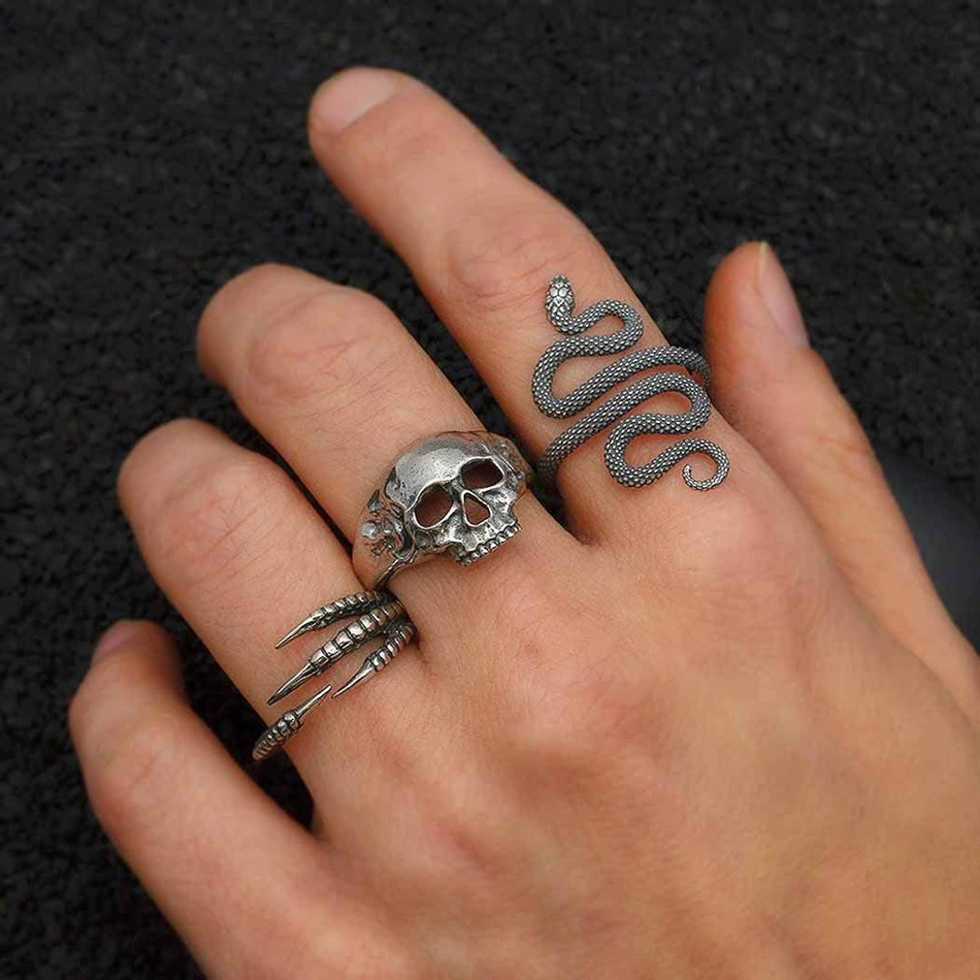 Snake Ring .925 Sterling Silver or Solid Bronze Snake Ring. Long Snake ...