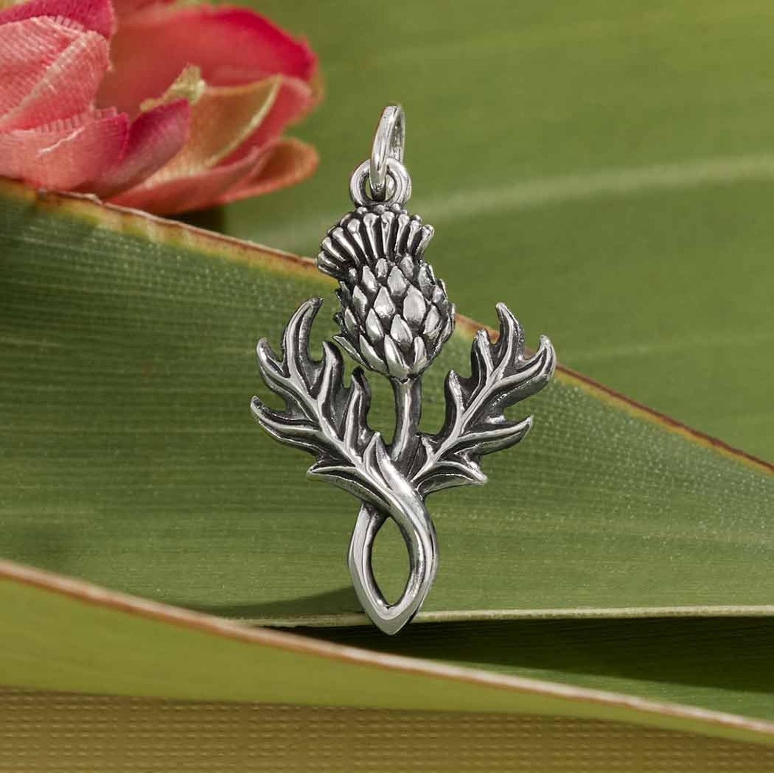 Thistle Ring Adjustable 925 Sterling Silver Thistle Necklace .925 ...