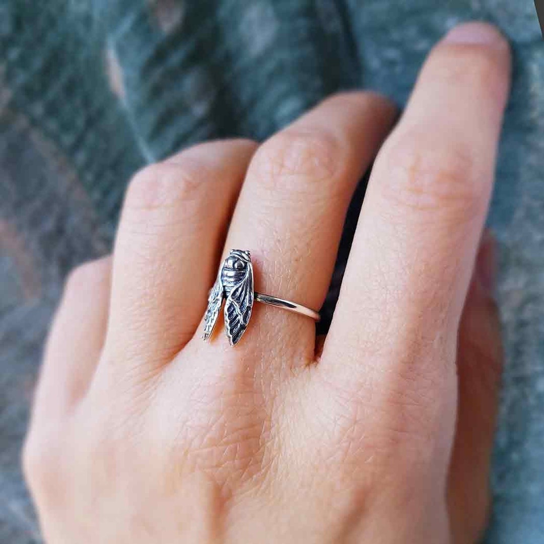 Cicada Ring Sterling Silver Cicada Jewelry 925 Solid Sterling Silver ...