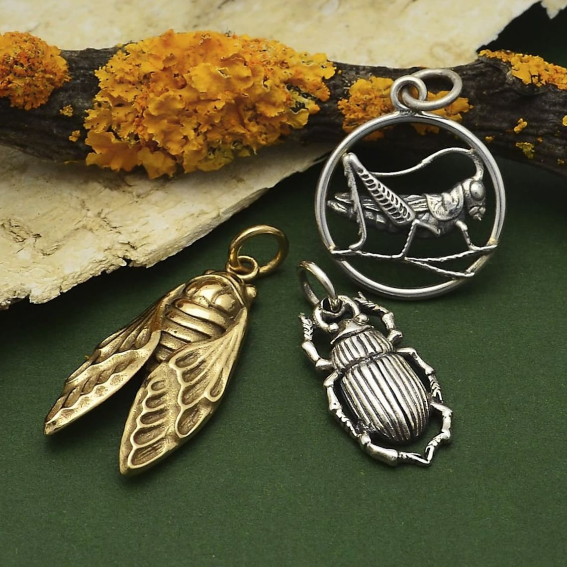 Sterling Silver Cricket Charm. Lucky Cricket Pendant. 925 | Etsy