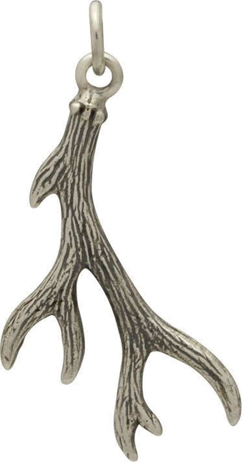 Sterling Silver Antler Charm. 925 Sterling Silver Deer Antler - Etsy