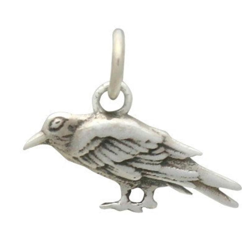 Sterling Silver Raven Charm. 925 Sterling Silver or Bronze - Etsy