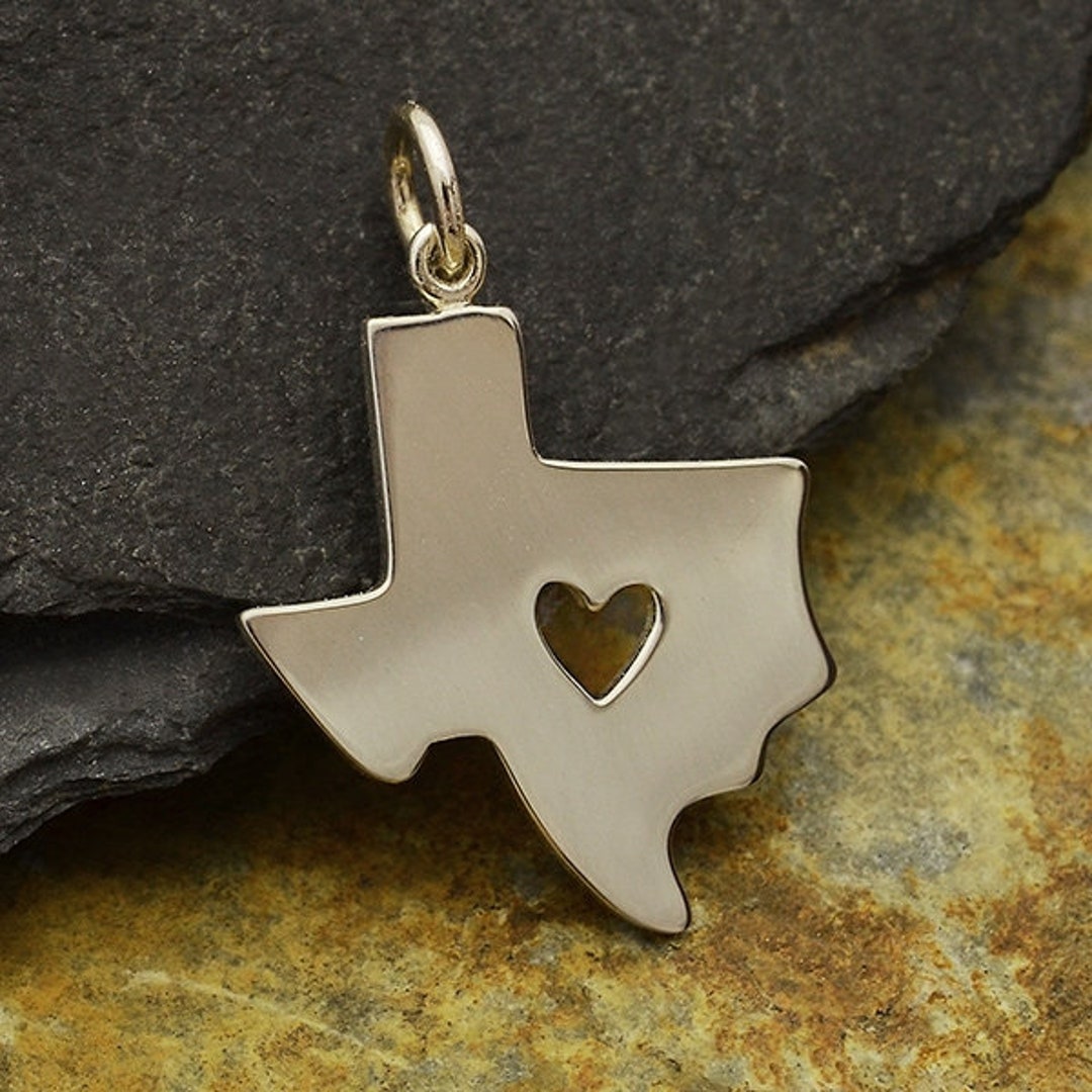 Sterling Silver Texas Charm With Heart Cutout .925 Sterling Silver ...