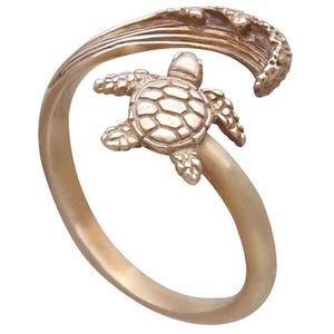 Gold Sea Turtle Ring Solid Bronze Sea Turtle Gold Ring Adjustable - Etsy
