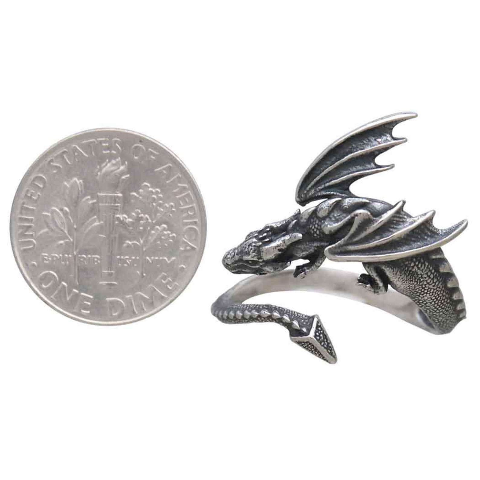 Dragon Ring Adjustable Sterling Silver Dragon Jewelry 925 Sterling ...