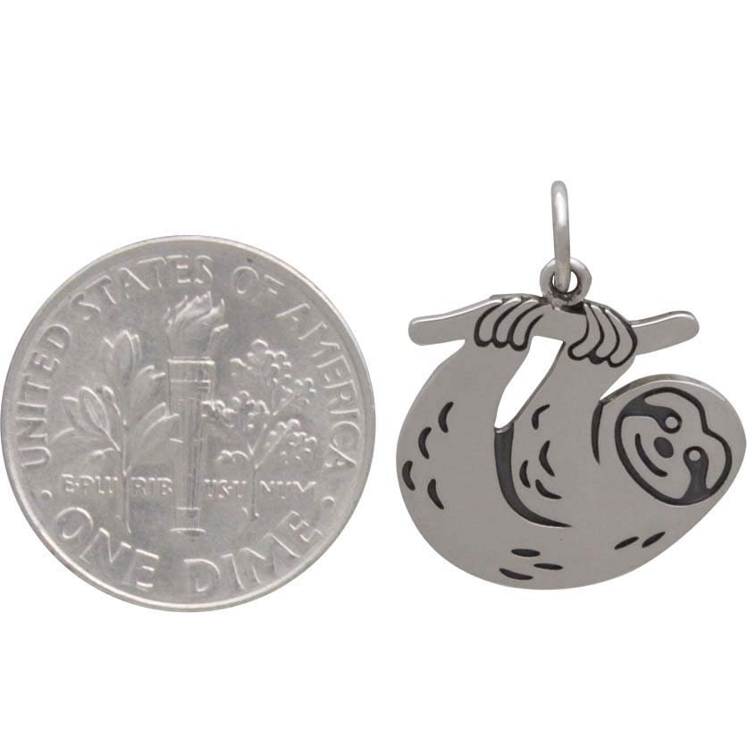 Sterling Silver Sloth Charm. Sloth Pendant. 925 Sterling | Etsy