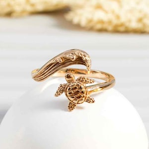 Gold Sea Turtle Ring Solid Bronze Sea Turtle Gold Ring Adjustable - Etsy