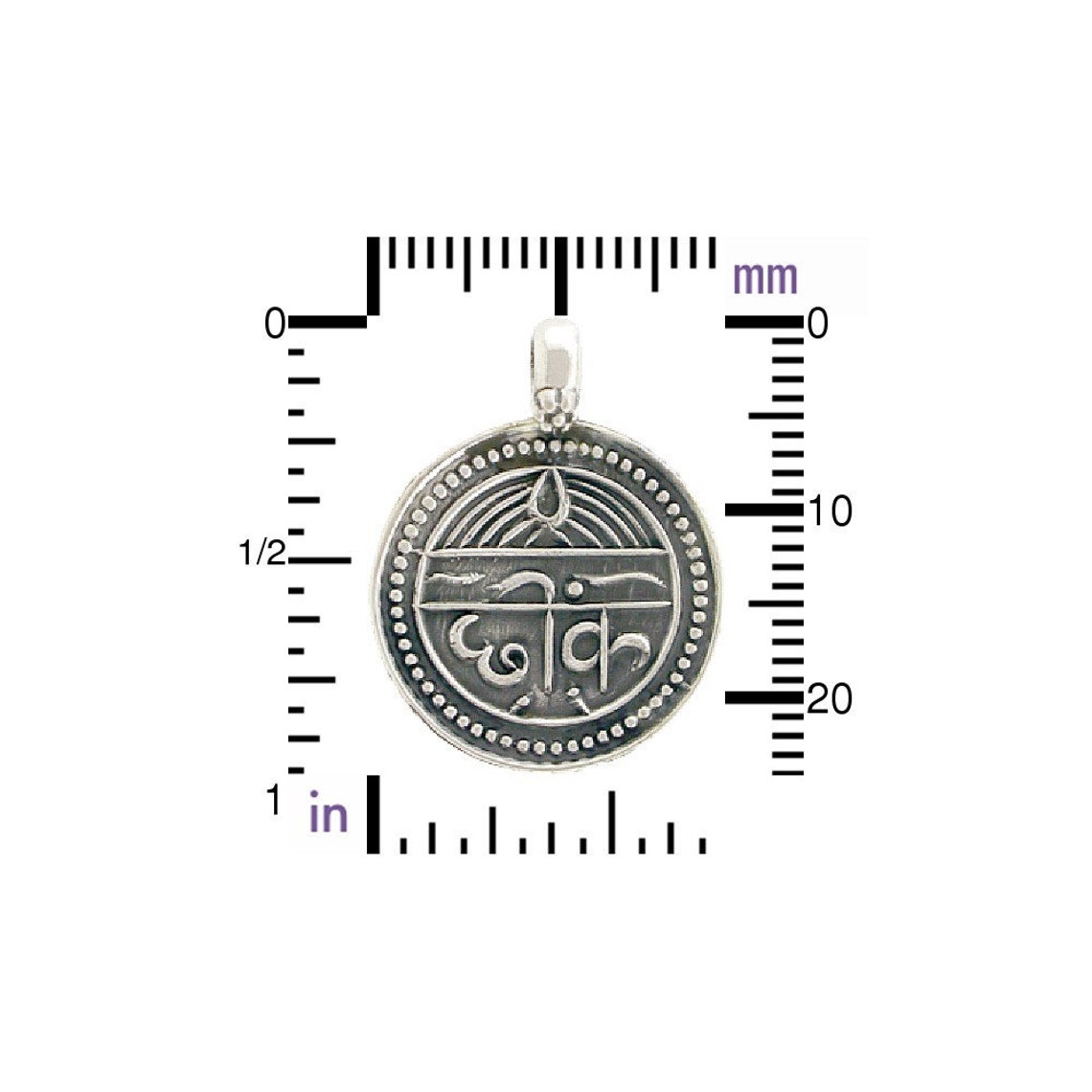 Sterling Silver Health Charm. .925 Sterling Silver Sanskrit Good Health ...