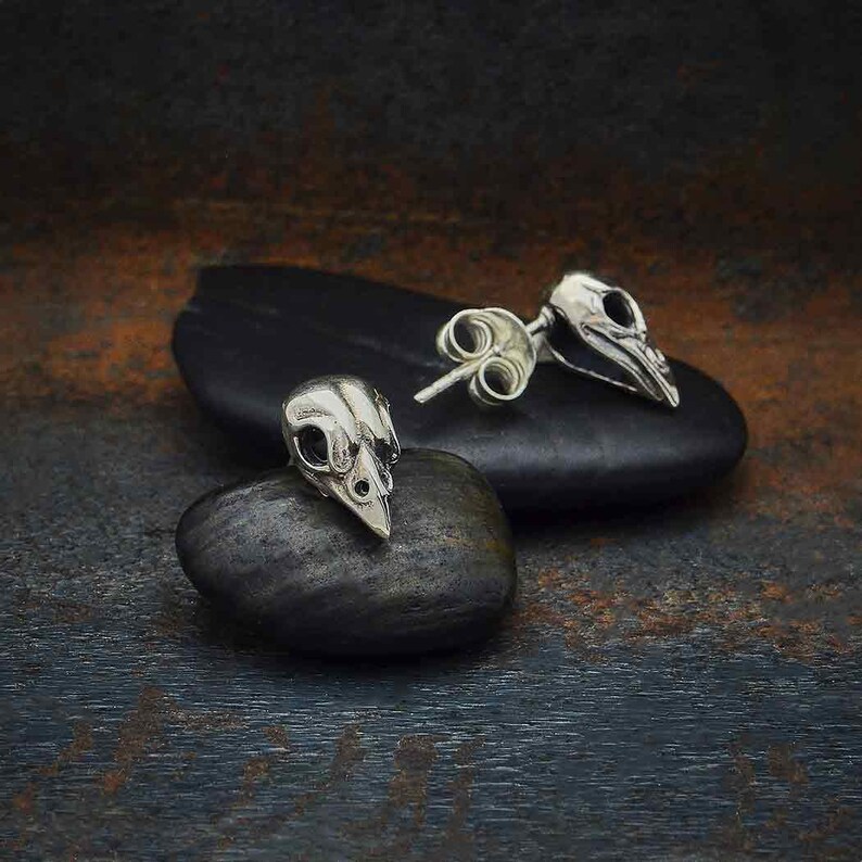 Sparrow Skull Charm 925 Sterling Silver or Mini Bird Skull - Etsy