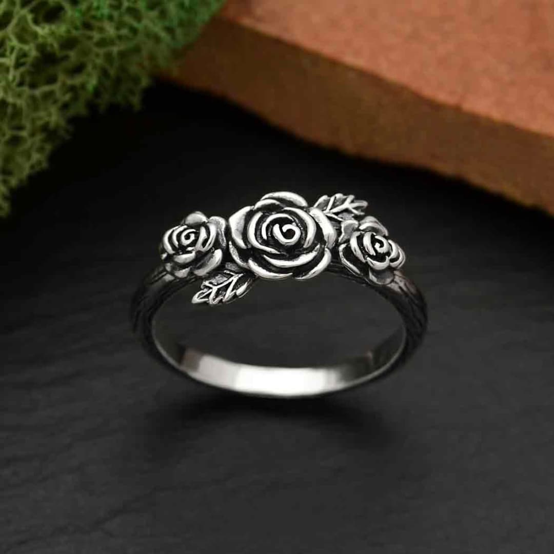 Rose Ring Sterling Silver 925 Rose Jewelry 925 Sterling Silver Rose ...