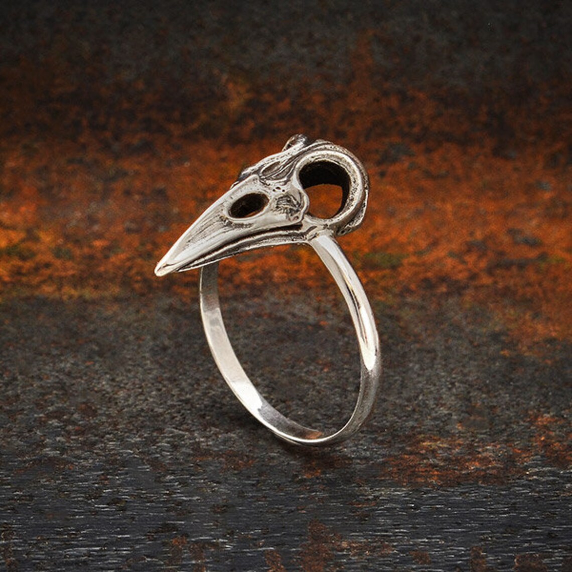Bird Skull Ring or Charm 925 Solid Sterling Silver. Bird Skull - Etsy