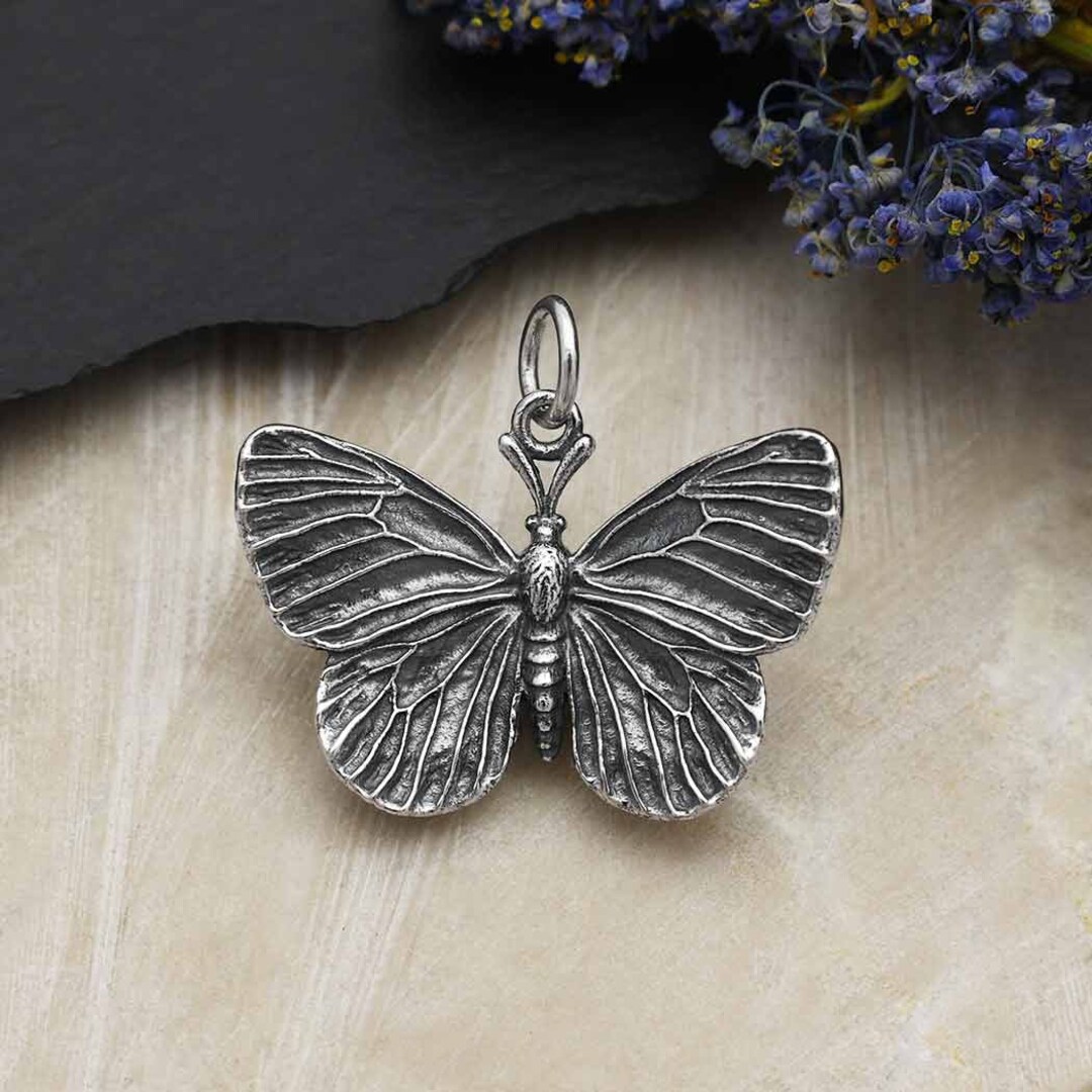 Butterfly Charm Sterling Silver 925 Butterfly Charm or Wing Studs Post ...