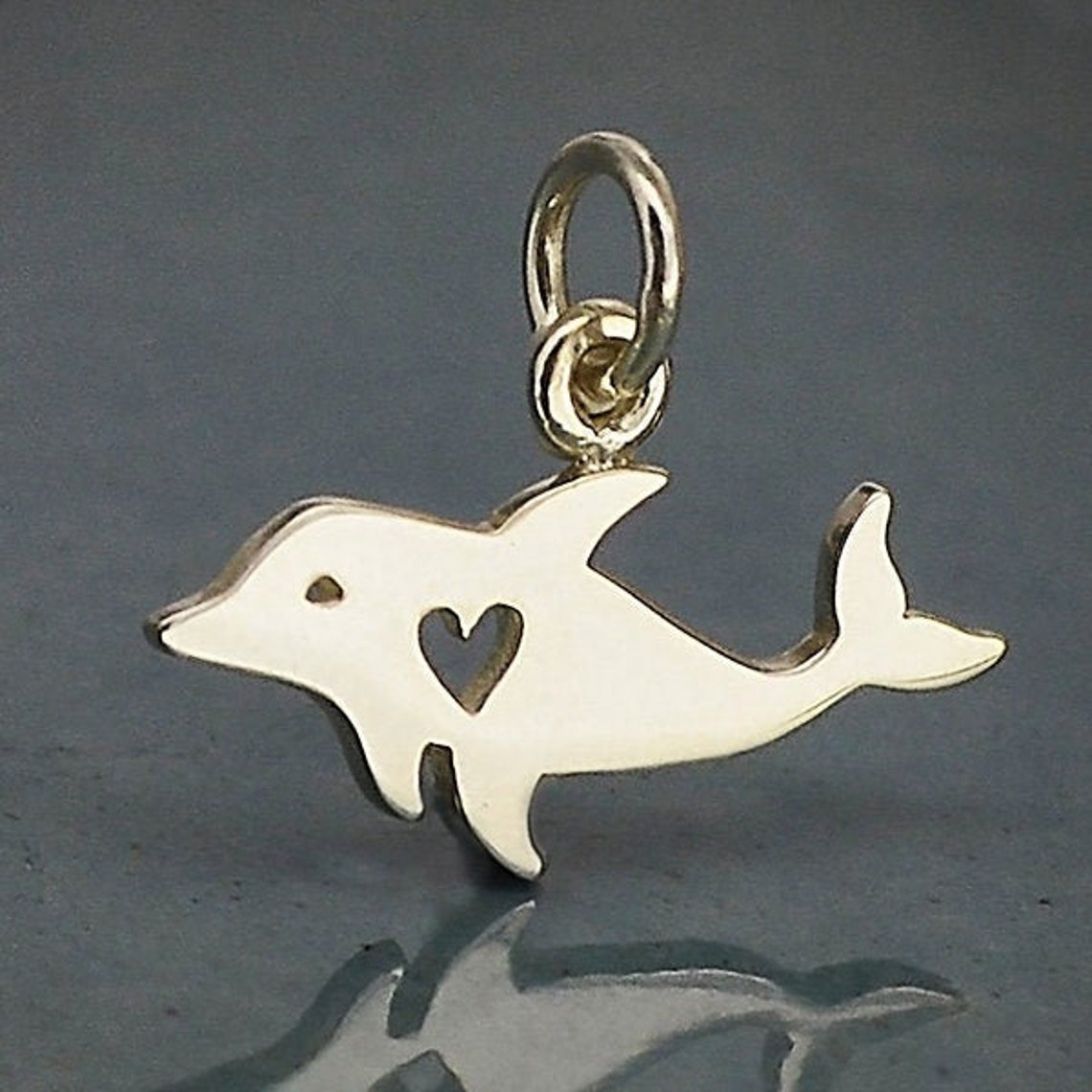 925 Sterling Silver Dolphin Charm. Tiny Dolphin Charm With - Etsy