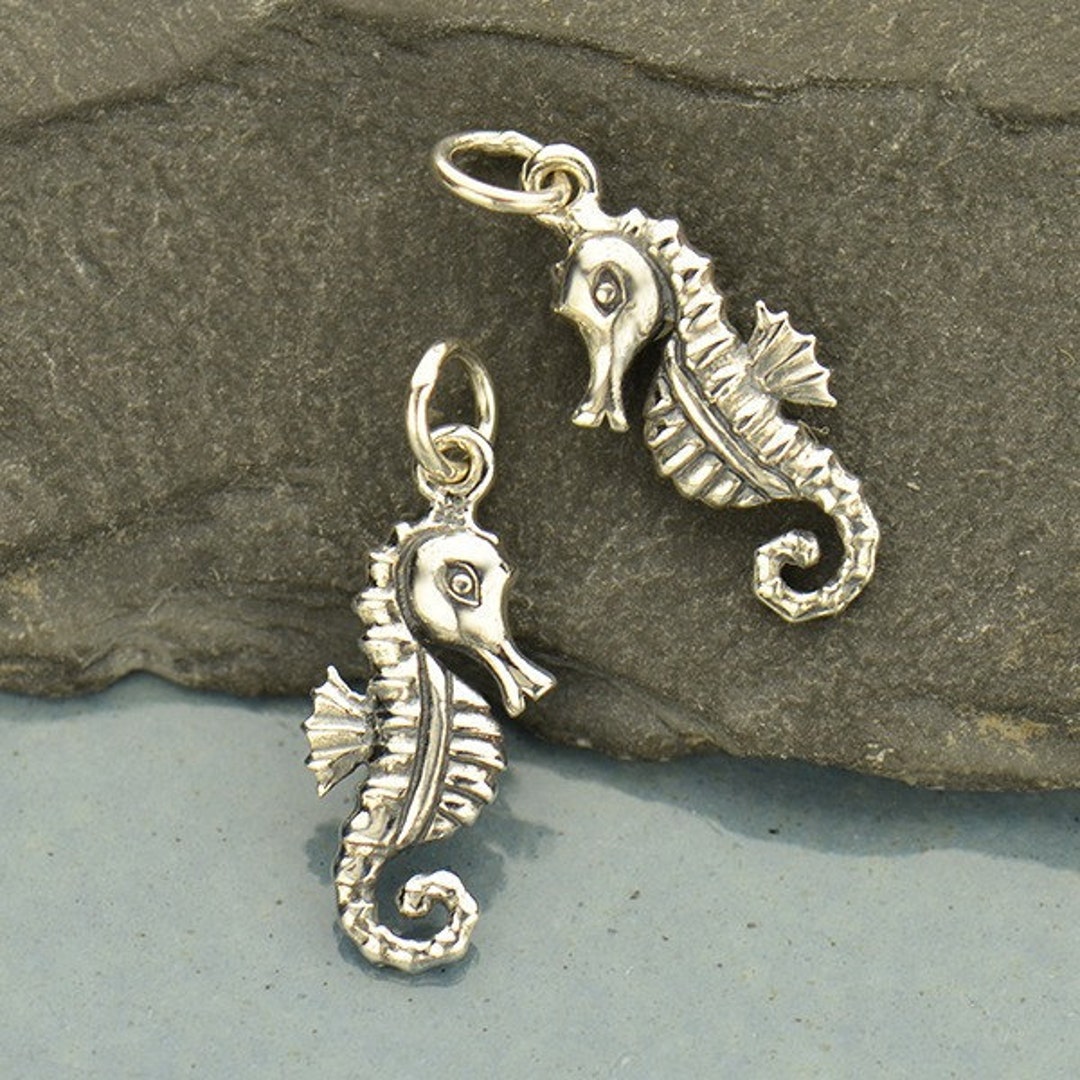 Sterling Silver Seahorse Charm. 925 Solid Sterling Silver Sea - Etsy
