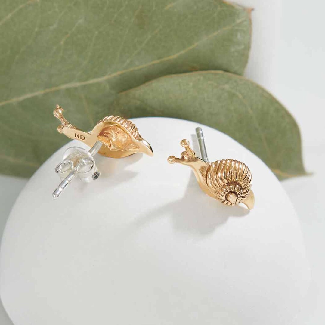 Snail Stud Earrings Gold Tiny Snail Earrings - Etsy