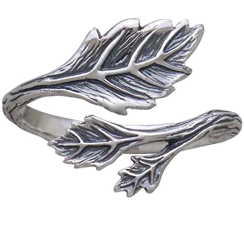 Adjustable Leaf Ring Choose Solid Bronze or 925 Sterling - Etsy