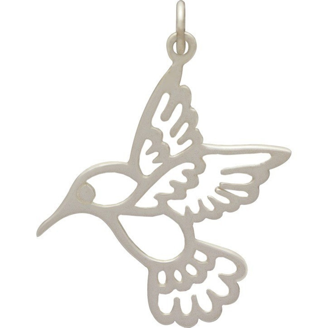 Sterling Silver Large Hummingbird Charm .925 Hummingbird - Etsy