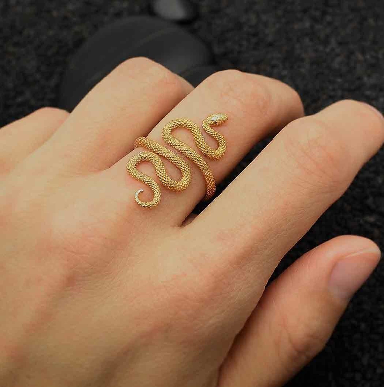 Snake Ring .925 Sterling Silver or Solid Bronze Snake Ring. Long Snake ...