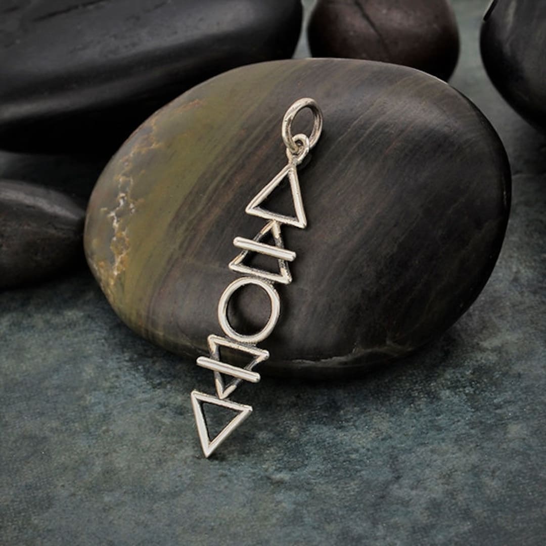 Sterling Silver Elements Charm. Four Elements Charm. 4 Elements Pendant ...