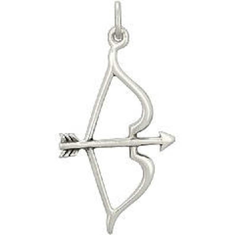 Bow and Arrow Charm. 925 Sterling Silver Bow and Arrow Charm - Etsy