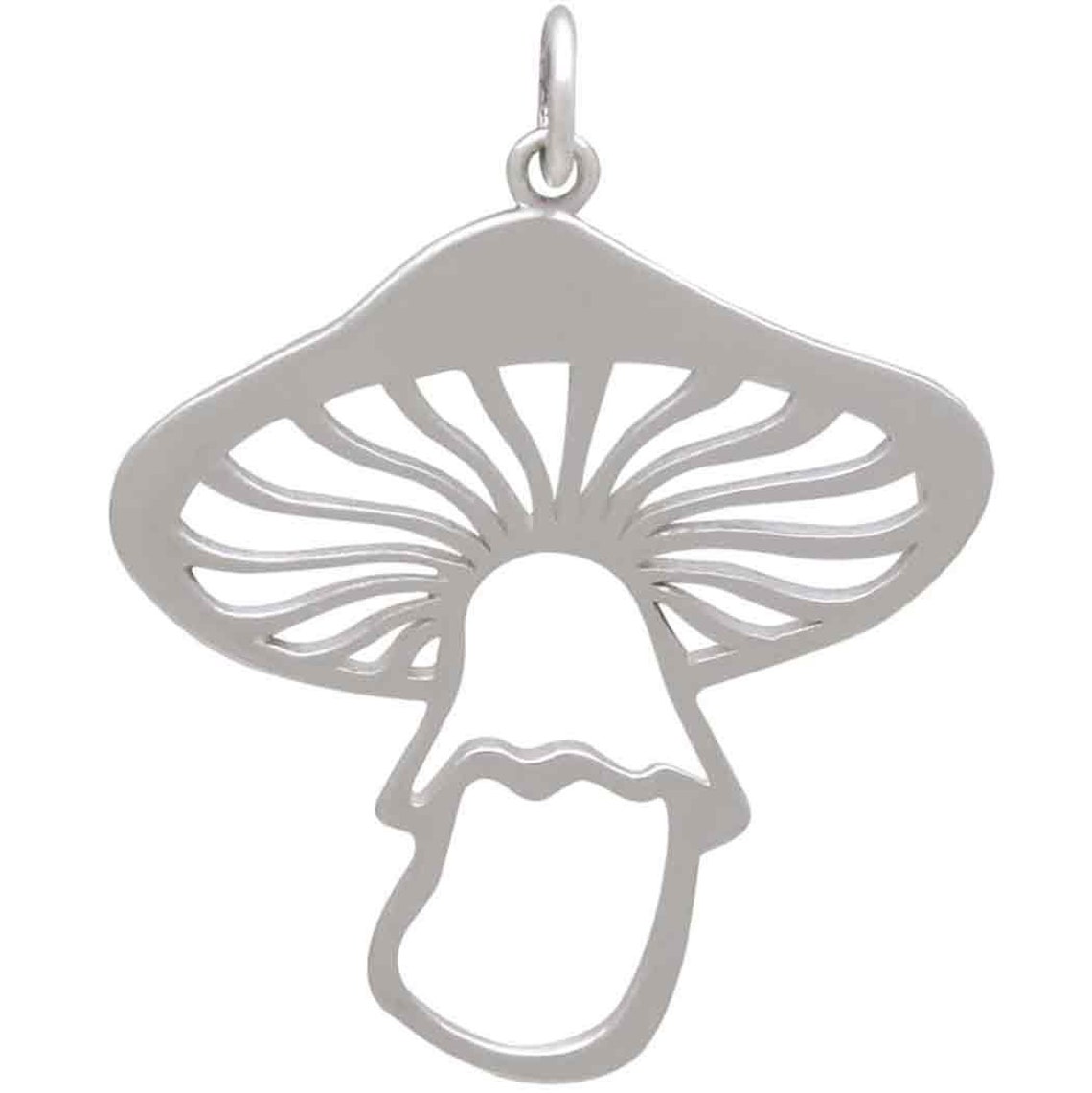 Large Mushroom Pendant Necklace .925 Sterling Silver Mushroom Pendant ...