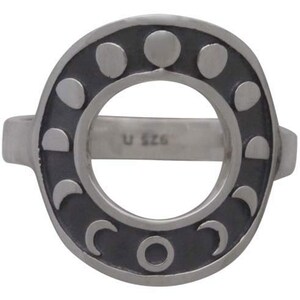 Sterling Silver Round Moon Phases Charm. 925 Stering Silver Moon Phase ...