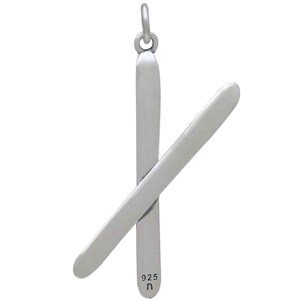 Ski Charm 925 Sterling Silver Skiing Charm. Skier or Snowboarder ...