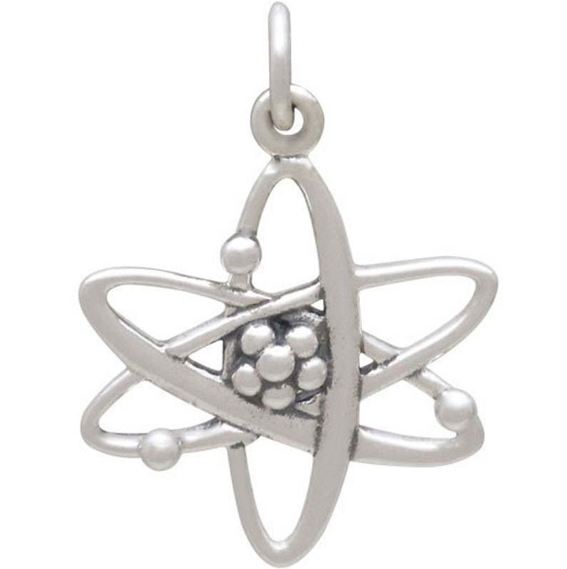 Sterling Silver Atom Charm. Science Charm. Nuclear Physics Charm 925 ...