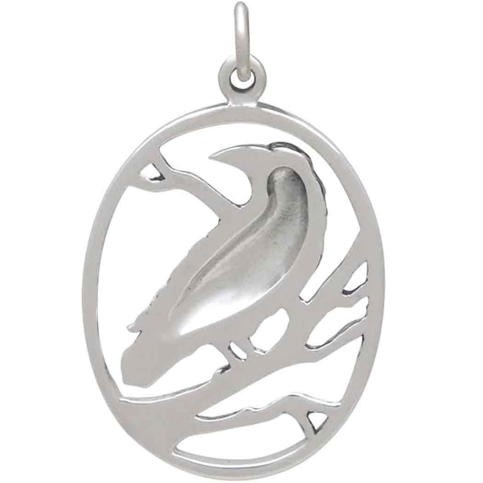 Raven Pendant 925 Sterling Silver Raven Necklace Sterling - Etsy