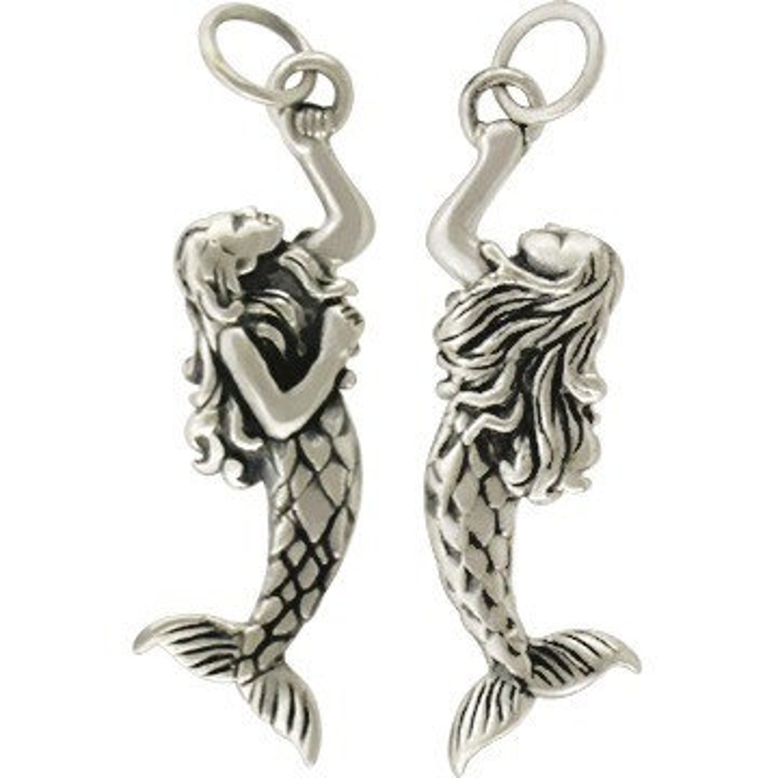 Sterling Silver Mermaid Charm. Mermaid Charm 925 Sterling Silver ...