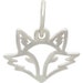 Sterling Silver Fox Charm. 925 Sterling Silver Fox Face Charm. Tiny Fox ...
