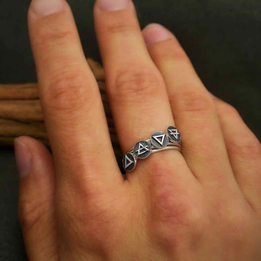 Element Ring .925 Sterling Silver Element Stacking Ring. Four | Etsy