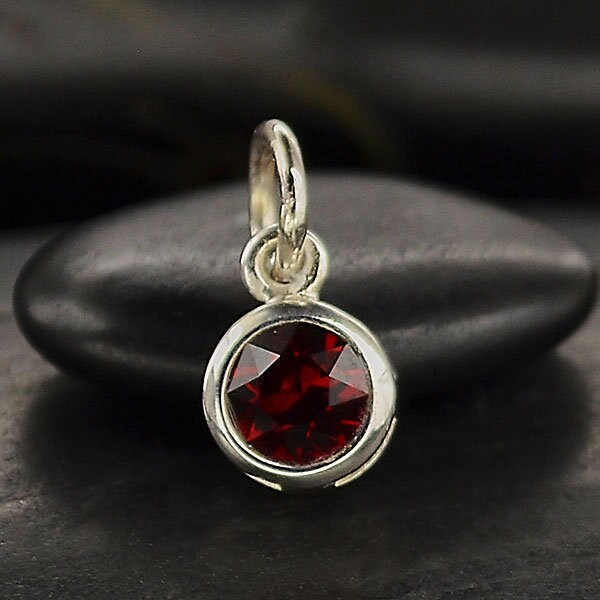 Sterling Silver Birthstone Charm .925 Sterling Sliver TINY | Etsy
