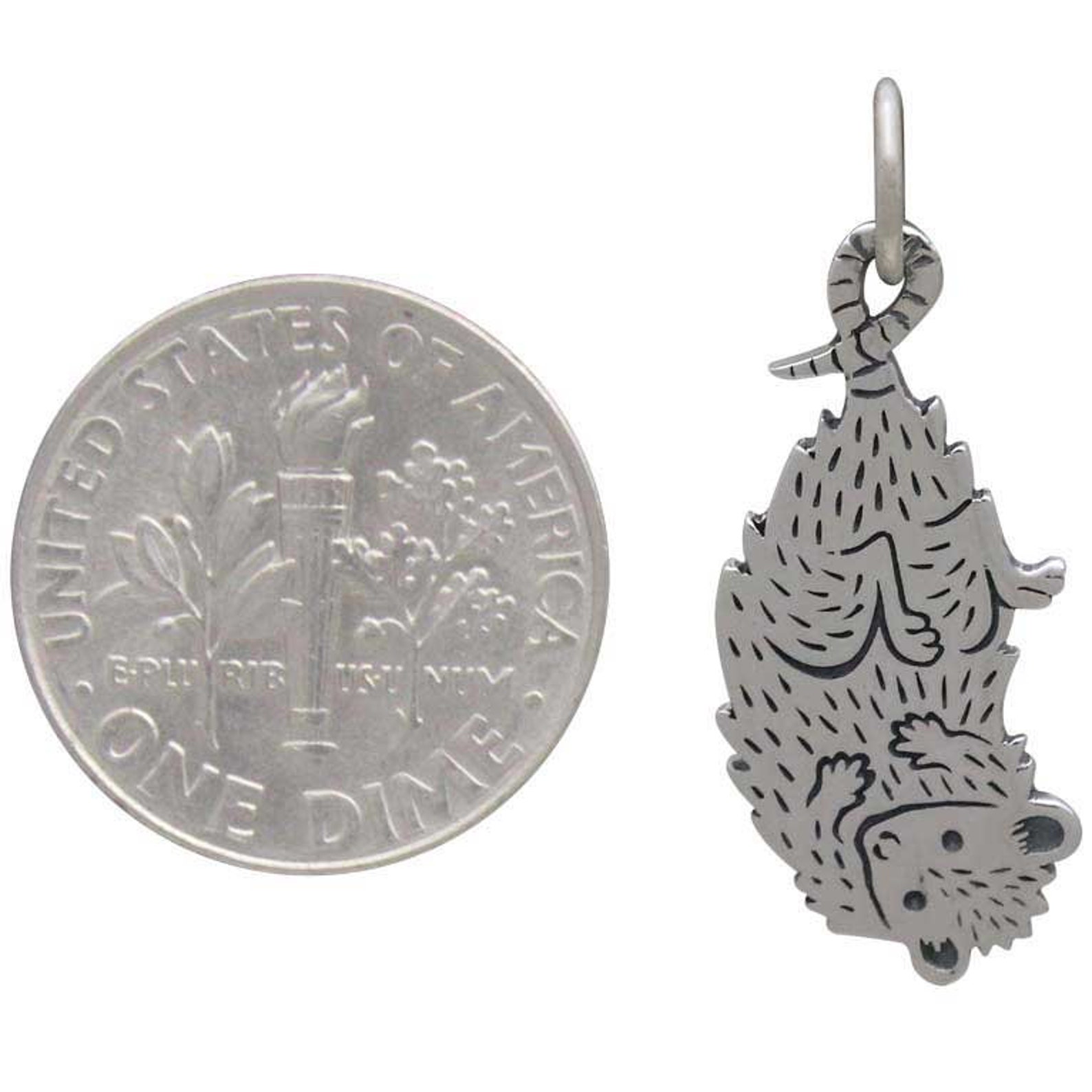 Sterling Silver Possum Charm. Opossum Pendant. 925 Sterling Silver ...