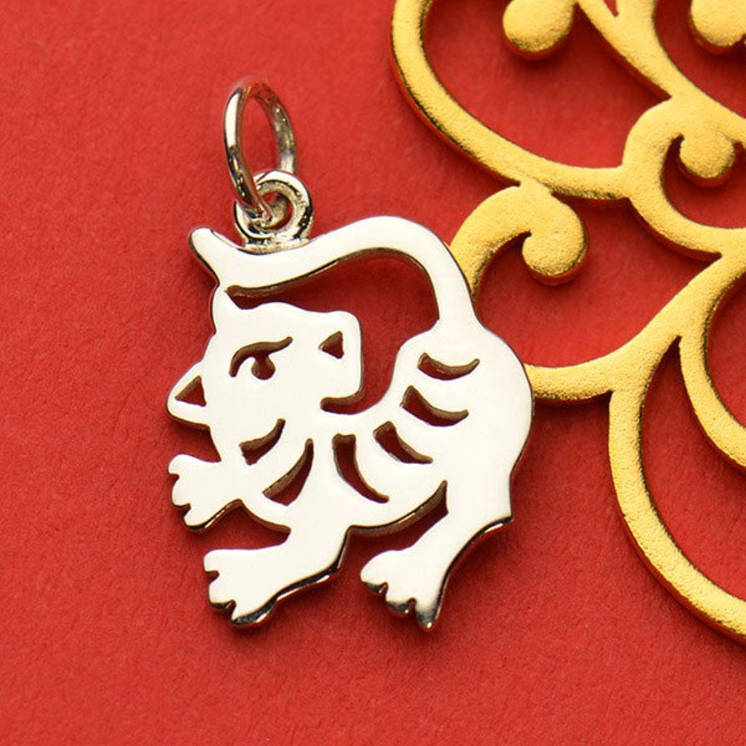 Sterling Silver Tiger Charm. Chinese Zodiac Charm. Year of the Tiger ...