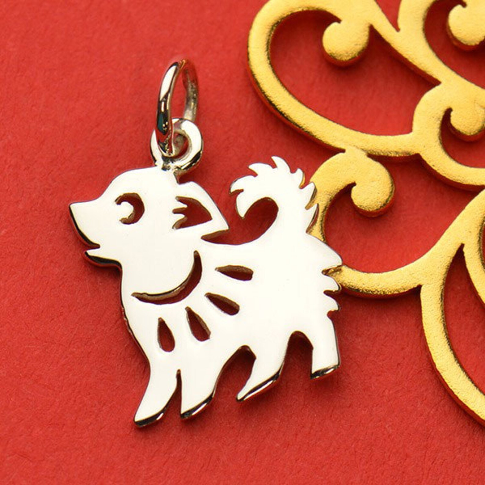 Sterling Silver Dog Charm. 925 Solid Sterling Silver Terrier - Etsy