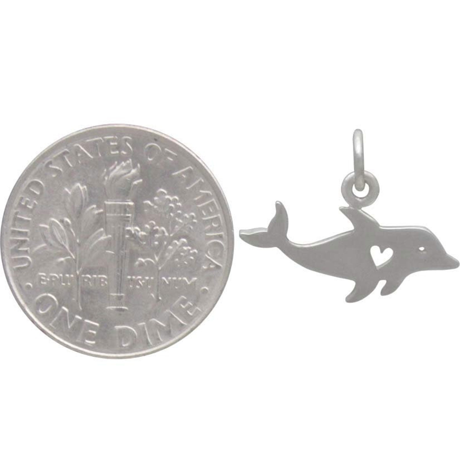 925 Sterling Silver Dolphin Charm. Tiny Dolphin Charm With - Etsy