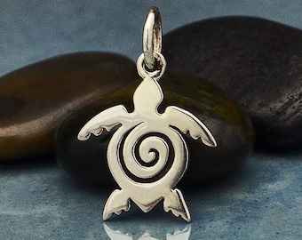 Sterling Silver Tiny Sea Turtle Charm. 925 Sterling Silver - Etsy