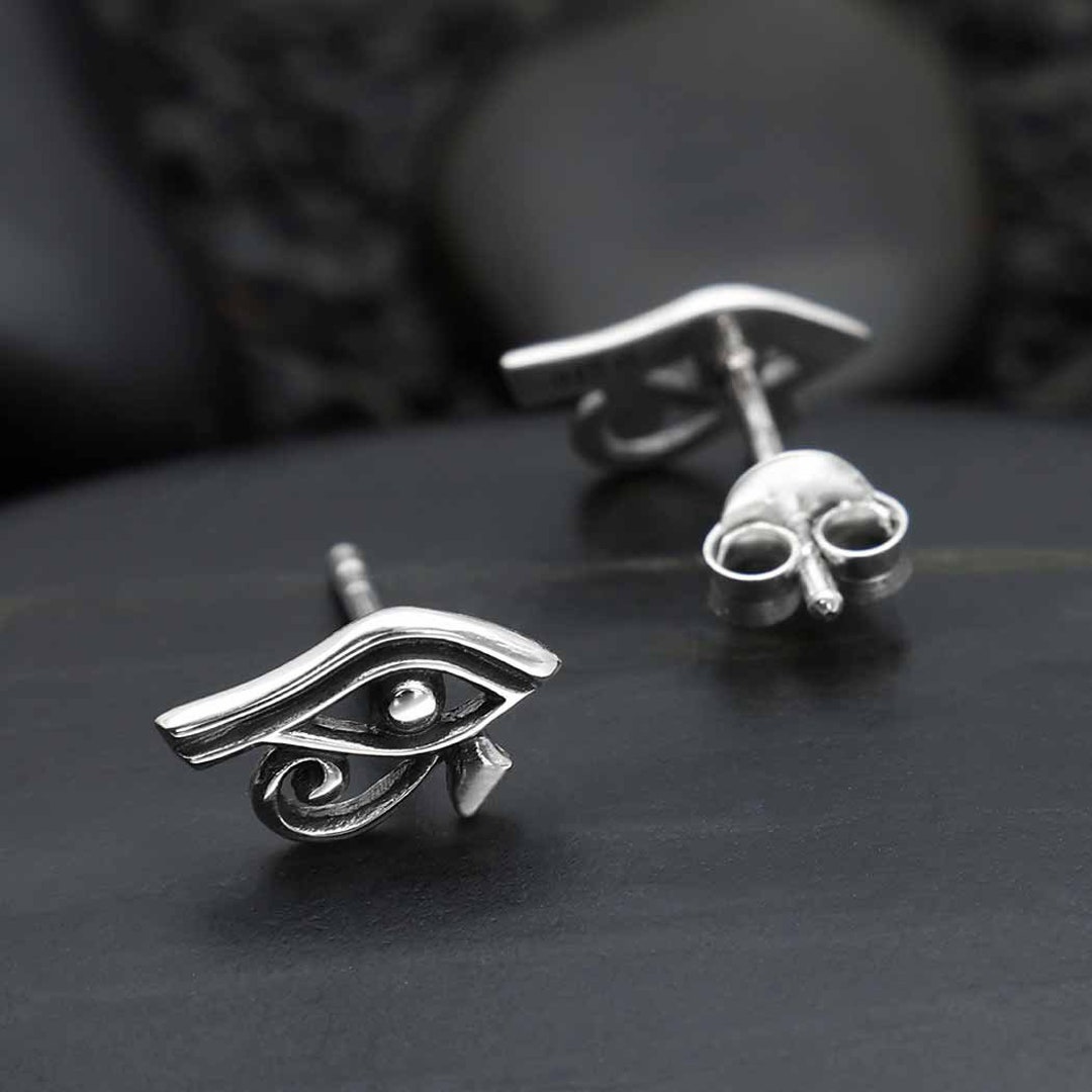 Eye of Horus Earrings 925 Sterling Silver Eye of Ra Studs or Ring or ...