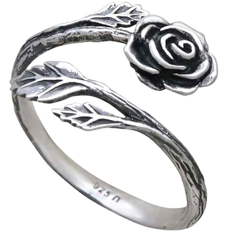 Adjustable Rose Ring Choose Solid Bronze or 925 Sterling - Etsy