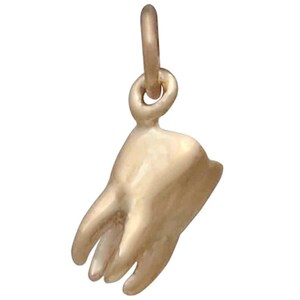 Tiny Gold Tooth Charm Bronze or 925 Solid Sterling Silver Mini Tooth ...