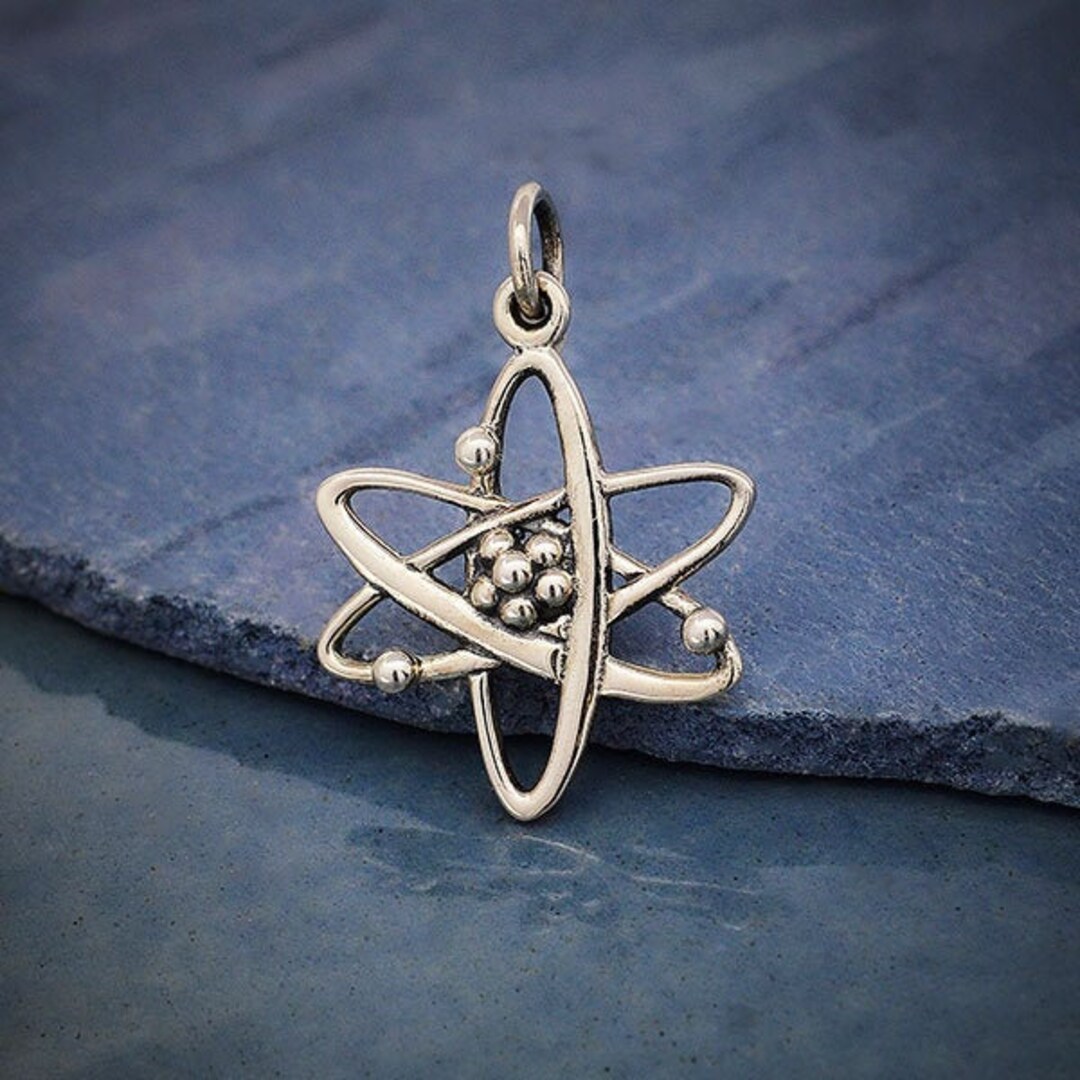 Sterling Silver Atom Charm. Science Charm. Nuclear Physics Charm 925 ...